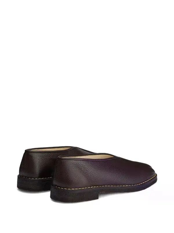 LEMAIRE Piped Square-toe Slippers - Brown