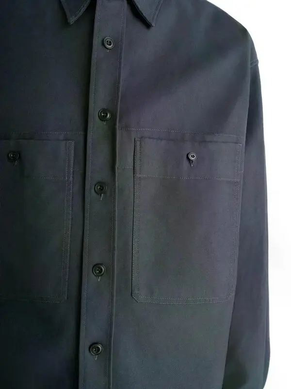 LEMAIRE Patch-pocket Twill Overshirt - Blue