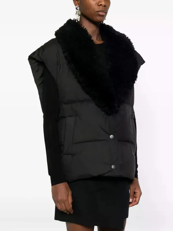 IRO PARIS Quilted Faux-fur Collar Vest