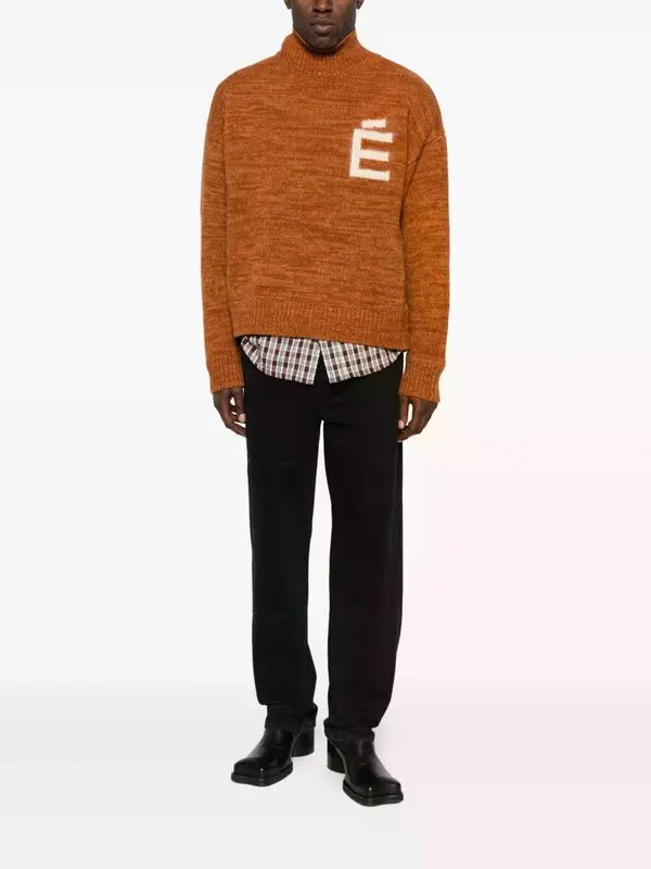ÉTUDES STUDIO Logo-jacquard Funnel-neck Jumper