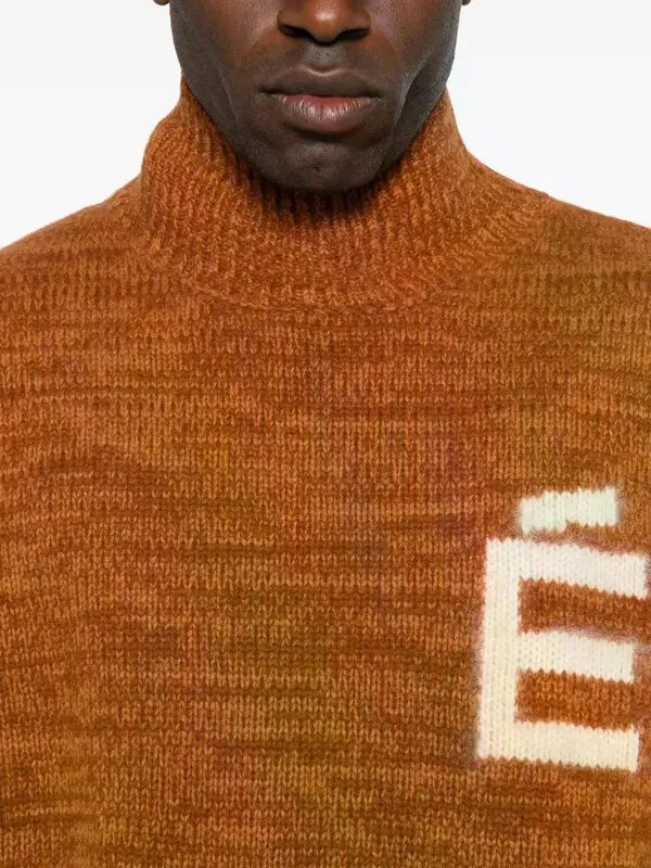ÉTUDES STUDIO Logo-jacquard Funnel-neck Jumper
