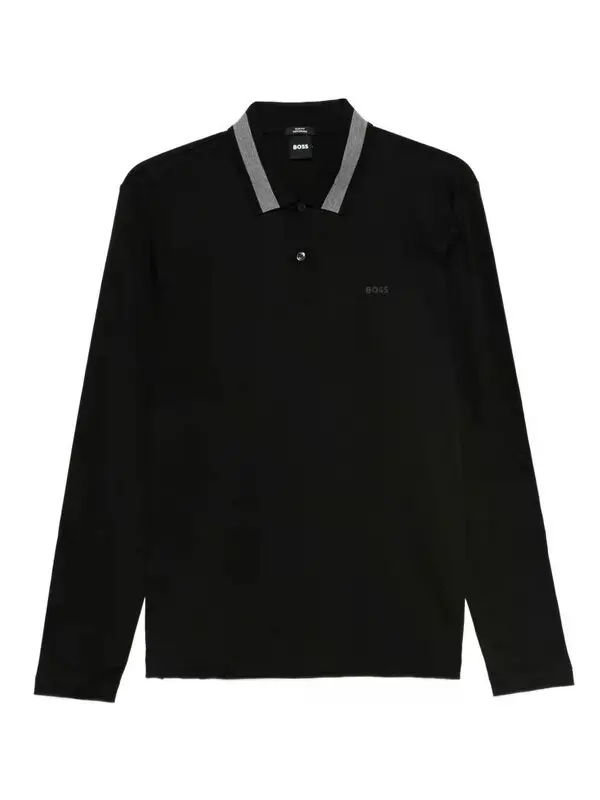 BOSS Long-sleeve Polo Shirt - Black