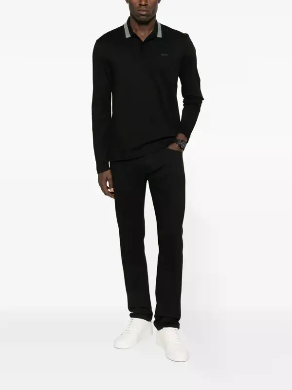 BOSS Long-sleeve Polo Shirt - Black