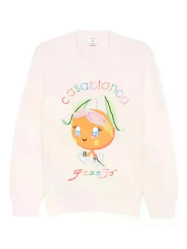 Casablanca Logo-embroidered Sweatshirt - Kawaii Orange