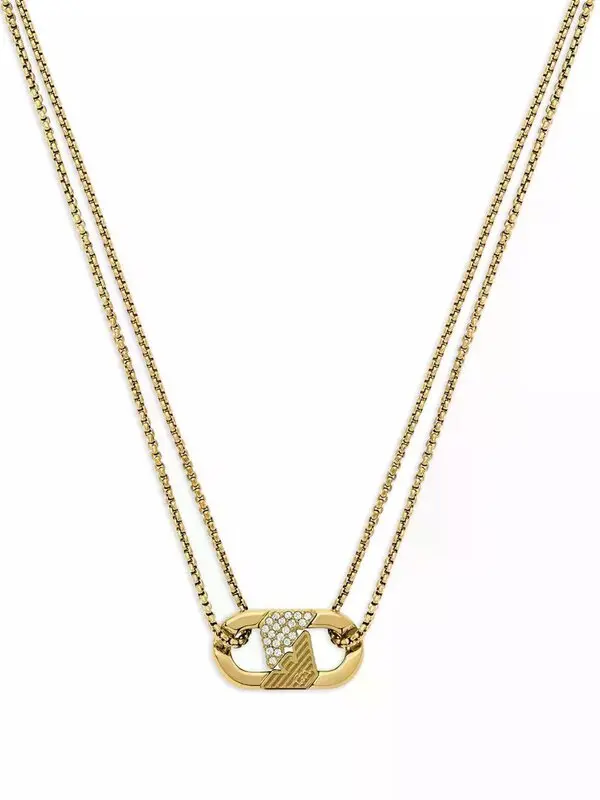 Emporio Armani Crystal-embellished Pendant Necklace - Gold