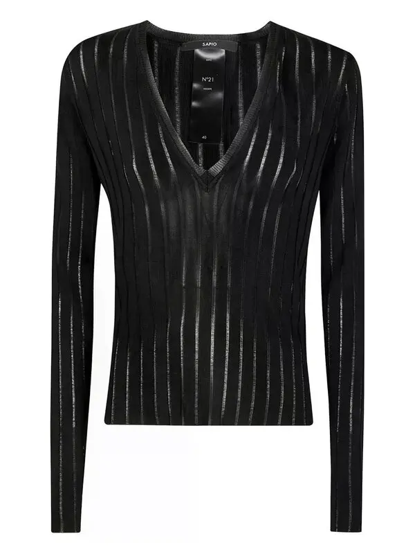 SAPIO Ribbed V-neck Sweater