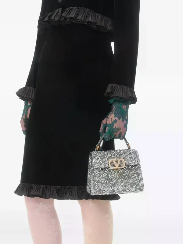Valentino Garavani Vlogo Signature Mini Shoulder Bag - Silver