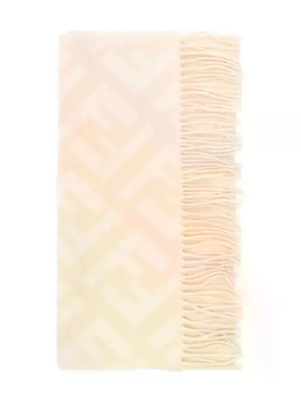 Fendi Ff-monogram Fringed Scarf - Neutrals
