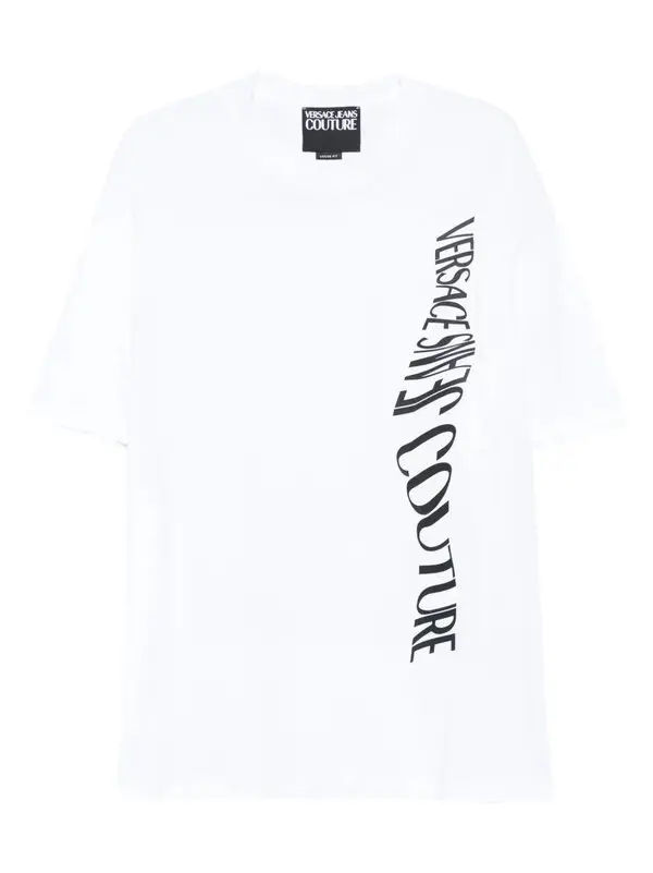Versace Vertical-logo T-shirt - White