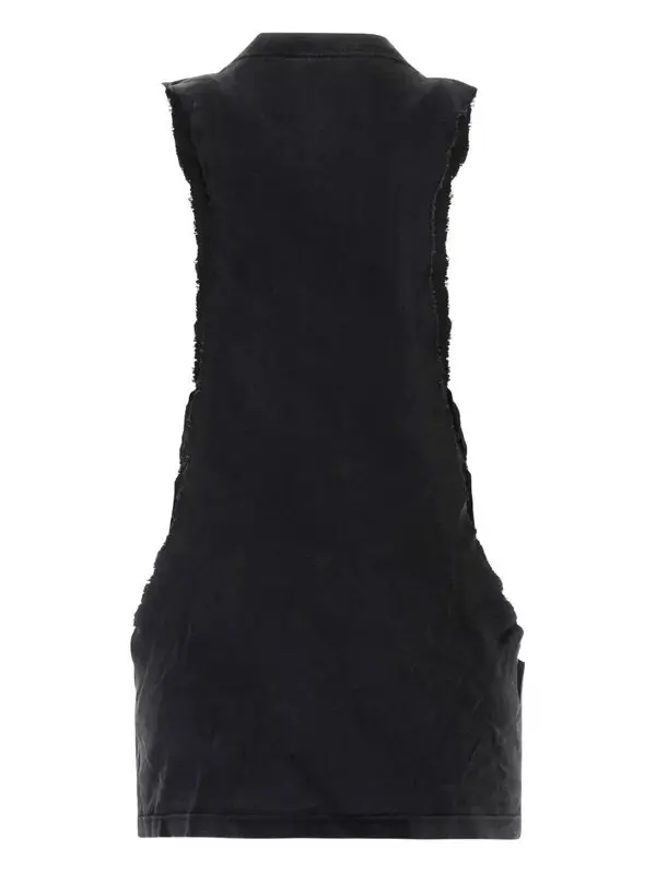 Balenciaga Ripped Cotton Tank Top - Black