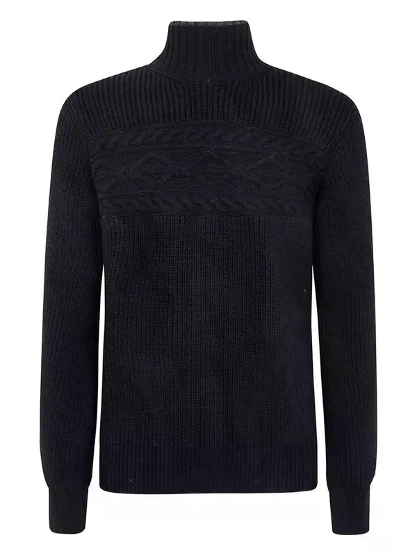 Zegna Cable-knit High-neck Sweater - Black