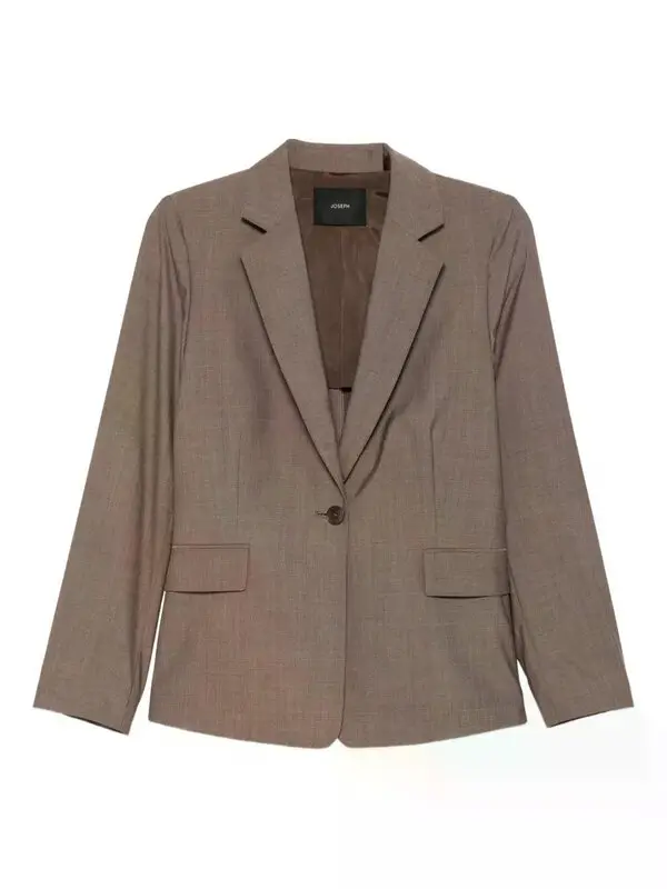 JOSEPH Single-breasted Wool Blazer - Brown