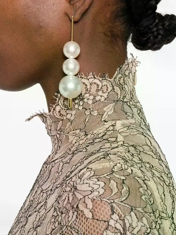 Valentino Garavani Floral Lace High-neck Bodysuit - Neutrals