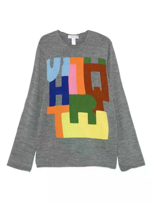 Comme Des Garçons Intarsia-knit Sweater - Grey