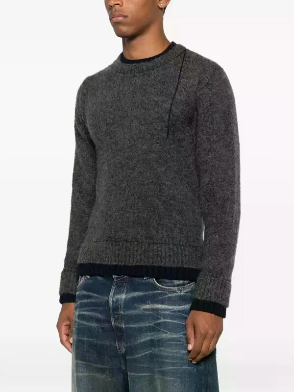 Sacai Double-layered Frayed-edge Sweater