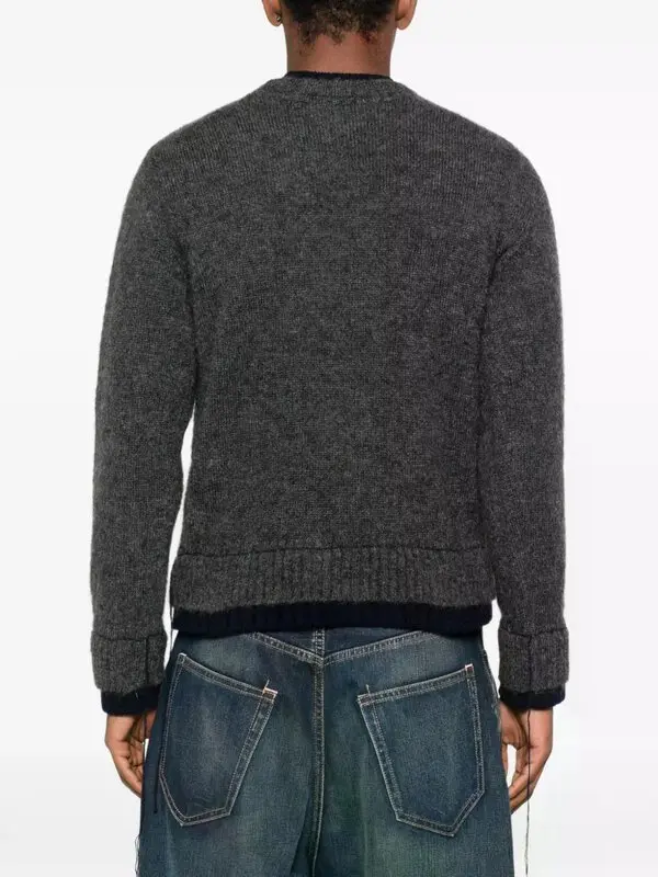 Sacai Double-layered Frayed-edge Sweater