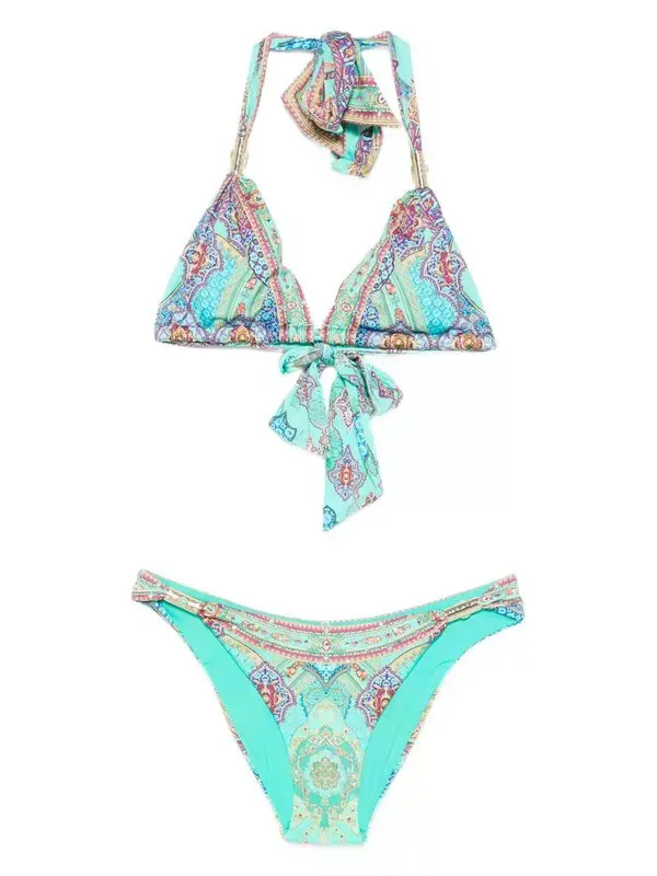 Camilla The Concubines Corridor Triangle Bikini - Green