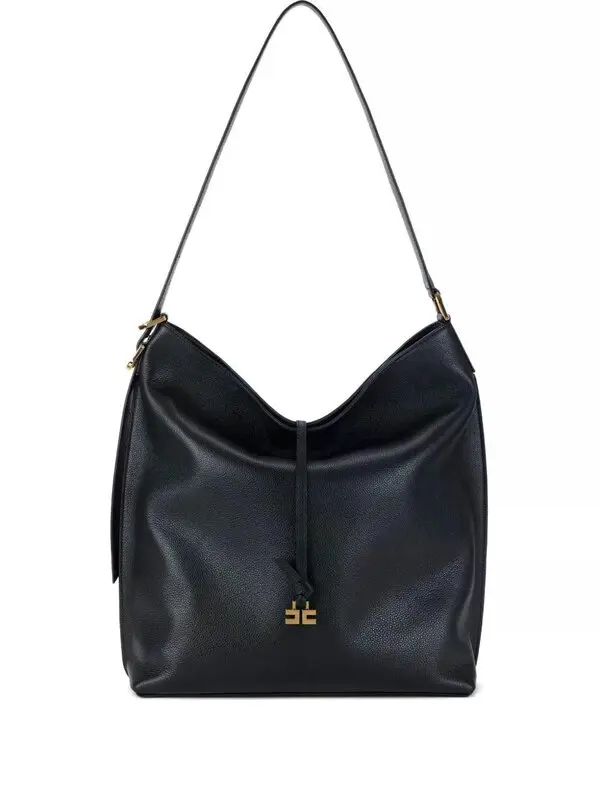 Elisabetta Franchi Boulevard Leather Shoulder Bag - Black
