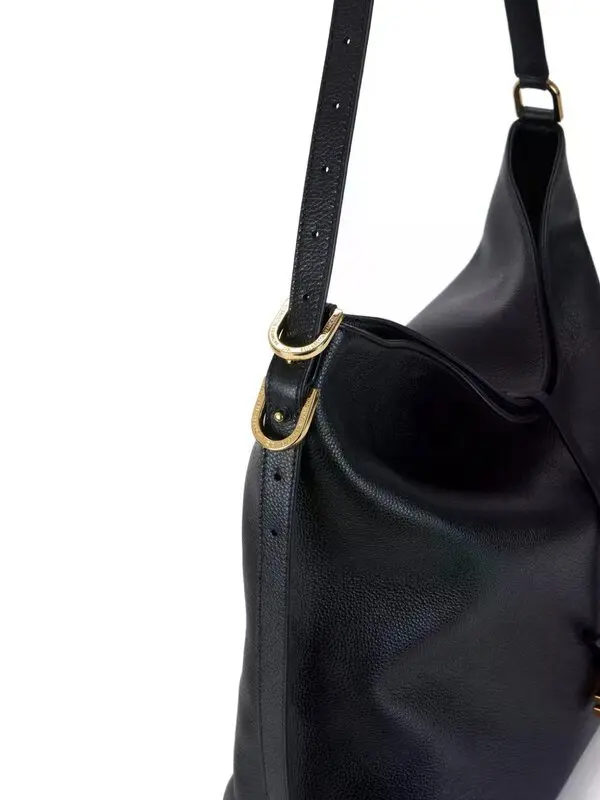 Elisabetta Franchi Boulevard Leather Shoulder Bag - Black