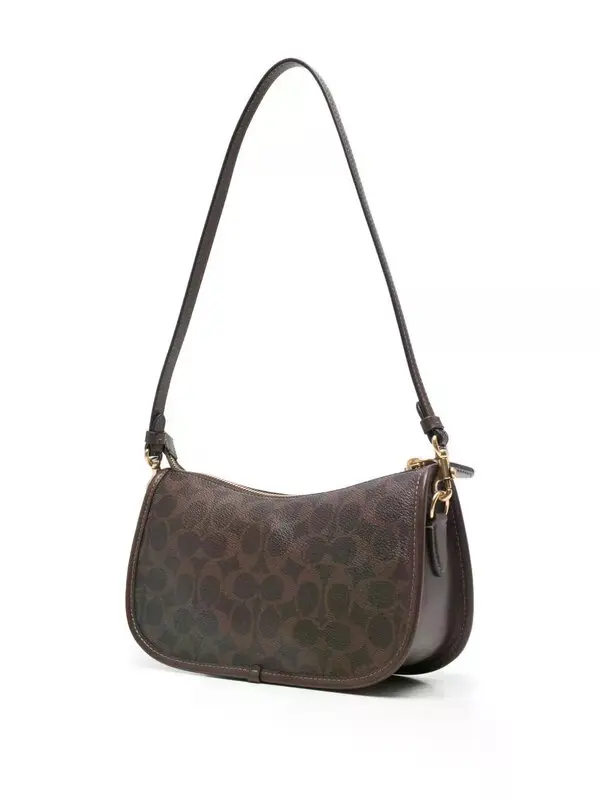 COACH Waverly Signature Canvas Shoulder Bag - Brown