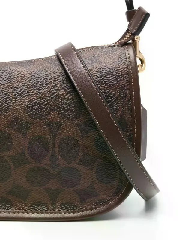 COACH Waverly Signature Canvas Shoulder Bag - Brown