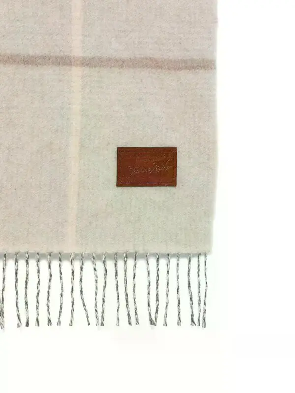 THE BRIDGE Checked Fringed Scarf