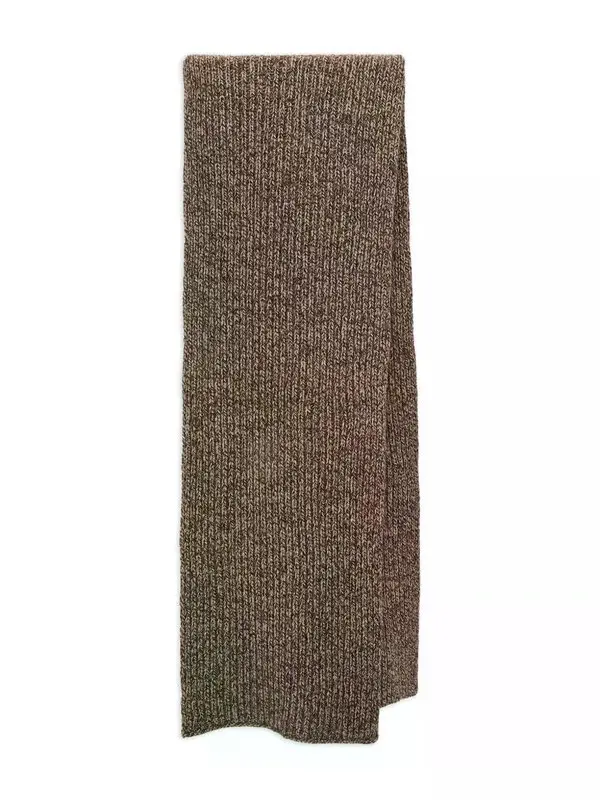 YVES SALOMON Knitted Cashmere Scarf - Brown