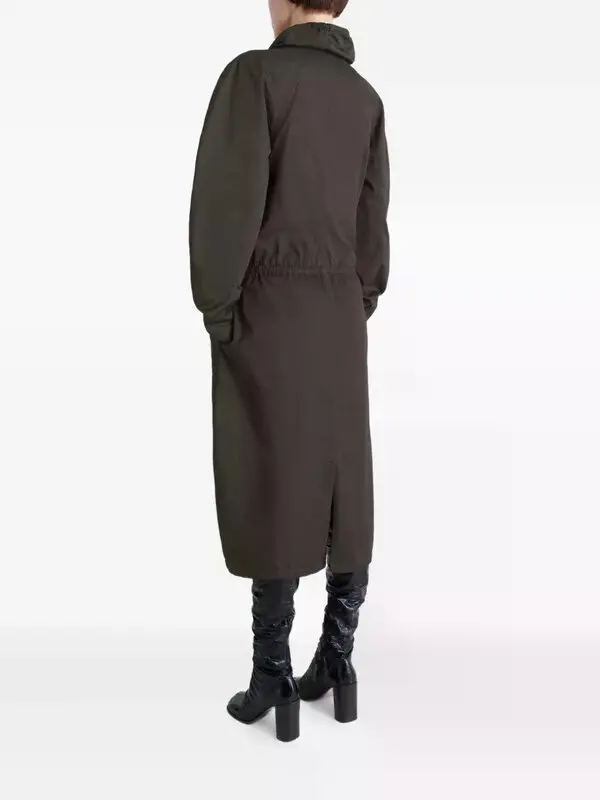 LEMAIRE Vareuse Raglan-sleeve Drawstring Midi Dress - Brown