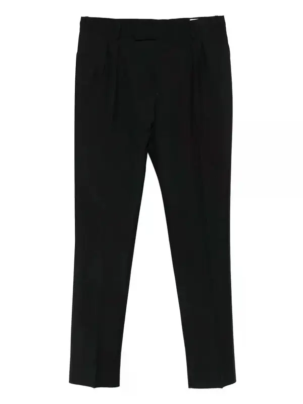 Alexander McQueen Pleated-front Wool Trousers - Black
