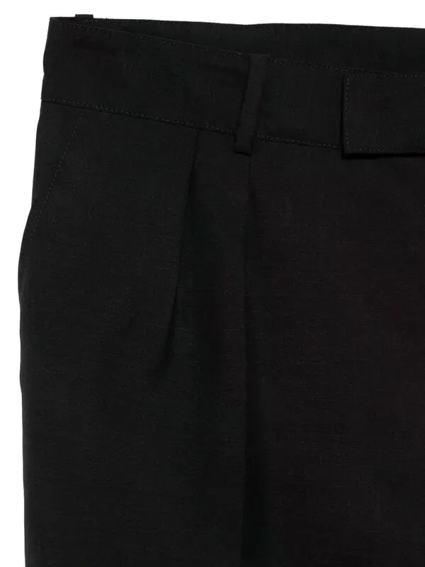 Alexander McQueen Pleated-front Wool Trousers - Black