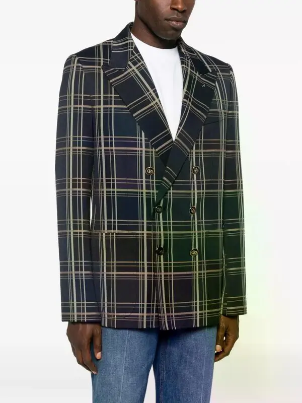 Valentino Garavani Checked Double-breasted Blazer
