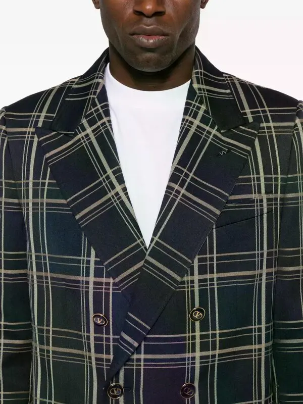 Valentino Garavani Checked Double-breasted Blazer