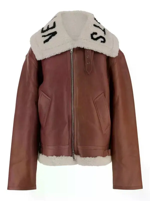 Vetements Shearling-collar Leather Jacket