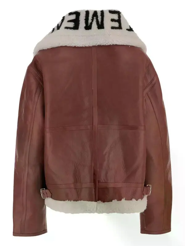 Vetements Shearling-collar Leather Jacket