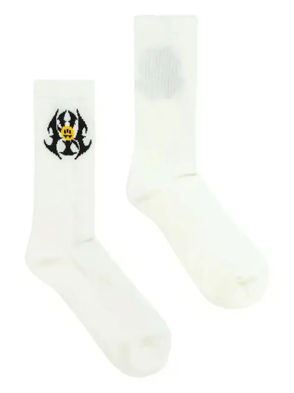 BARROW Flame-embellished Ankle Socks - White