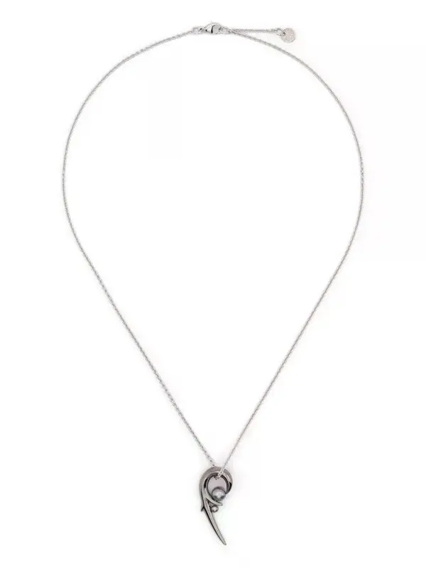 SHAUN LEANE Hooked Pearl Pendant Necklace - Silver