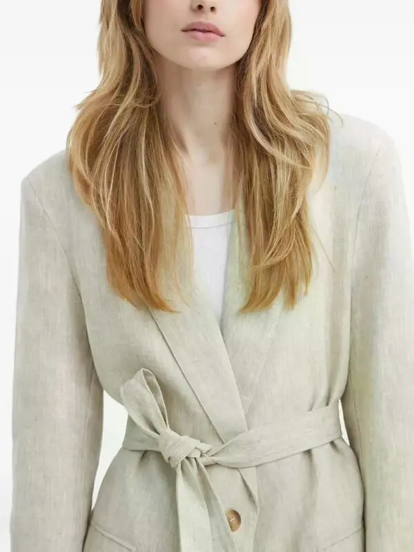 ALOHAS Belted Linen Blazer
