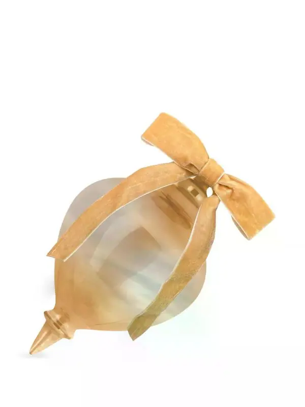 BACI MILANO Velvet-bow Glass Ornament - Neutrals