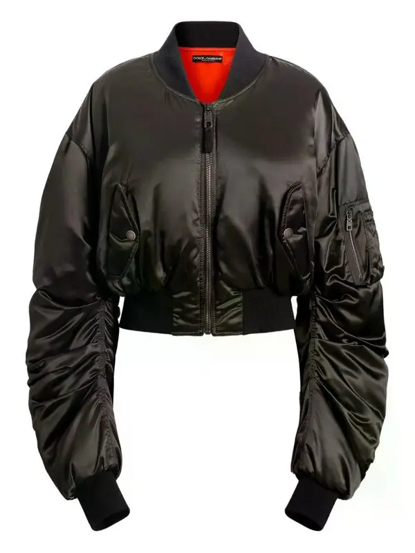Dolce & Gabbana Cropped Bomber Jacket - Grey