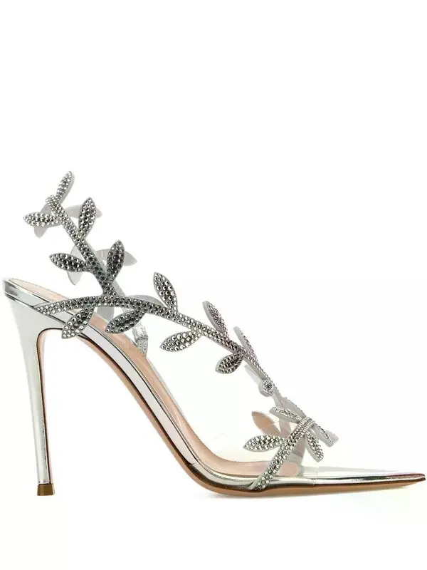 GIANVITO ROSSI Crystal-leaf Leather Stiletto Sandals