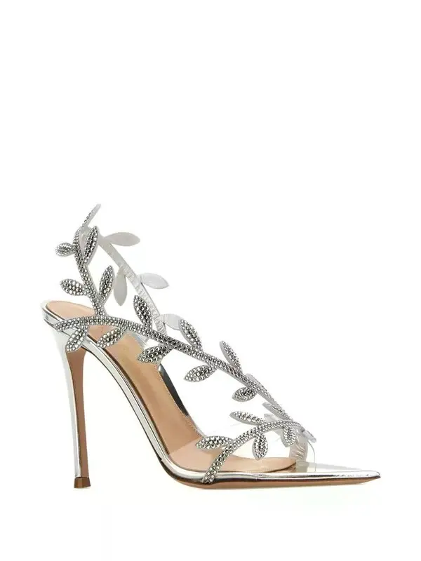 GIANVITO ROSSI Crystal-leaf Leather Stiletto Sandals