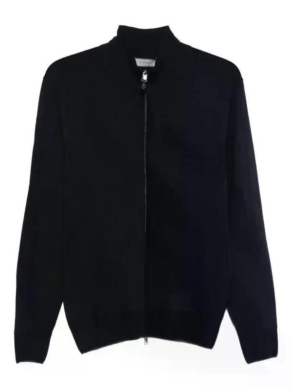 Canali Zip-front Cardigan - Blue