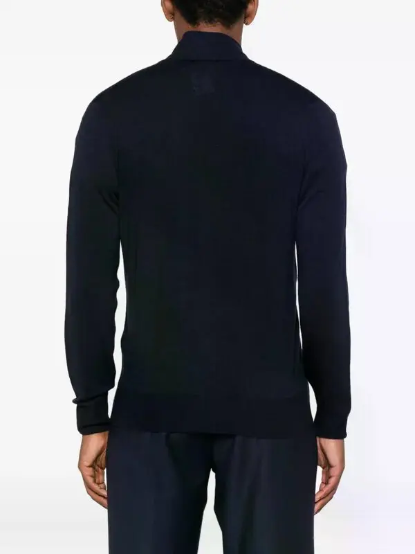 Canali Zip-front Cardigan - Blue