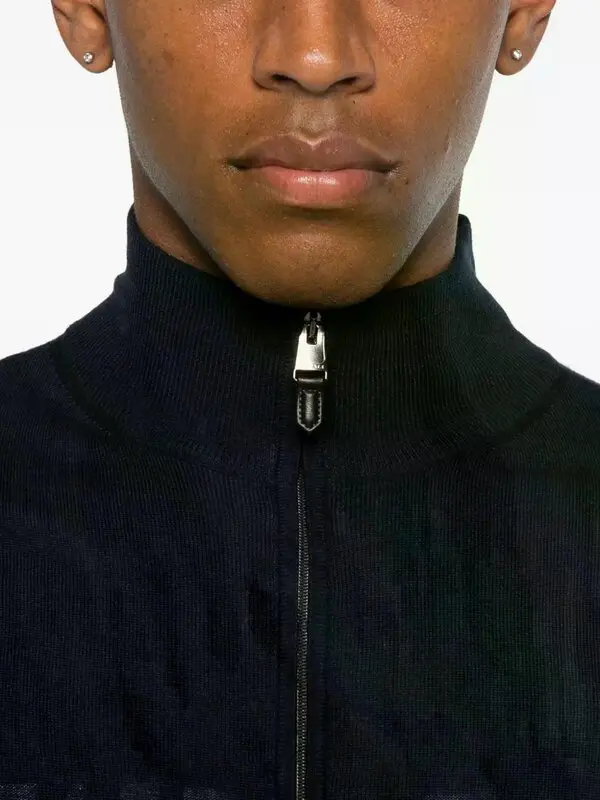 Canali Zip-front Cardigan - Blue