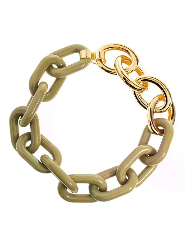 Marni Chain-link Resin Necklace - Green