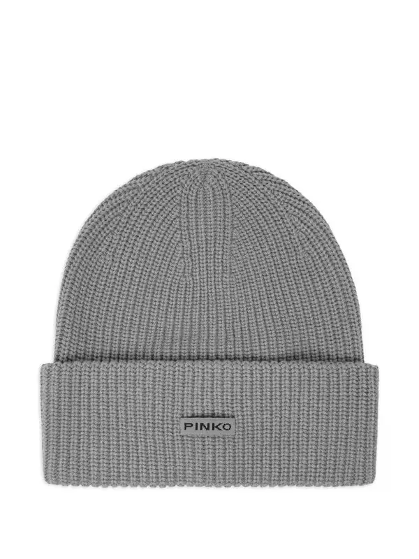 Pinko Rib-knit Beanie - Grey