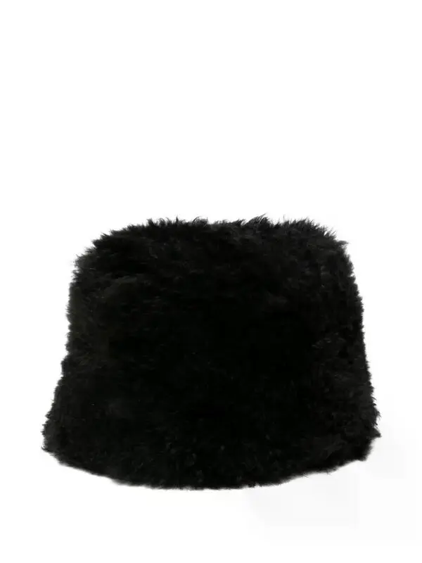 Simonette Ravizza Shearling Bucket Hat - Black