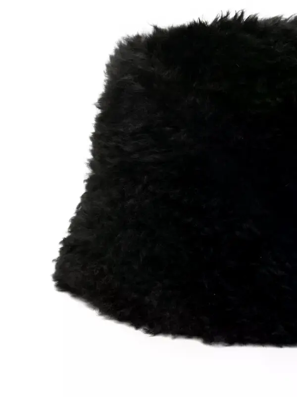 Simonette Ravizza Shearling Bucket Hat - Black