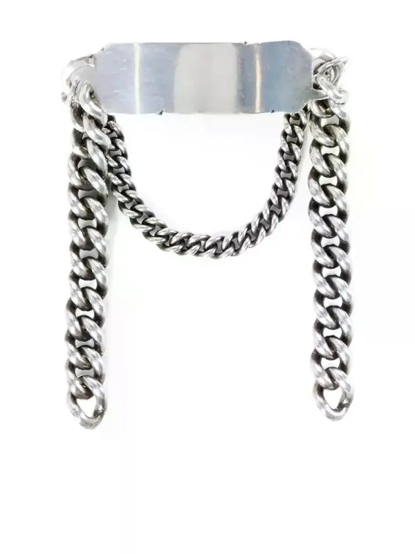 ANN DEMEULEMEESTER Engraved-plaque Bracelet - Silver
