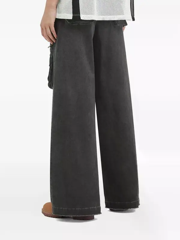MINI CREAM Multiple-pocket Wide-leg Trousers